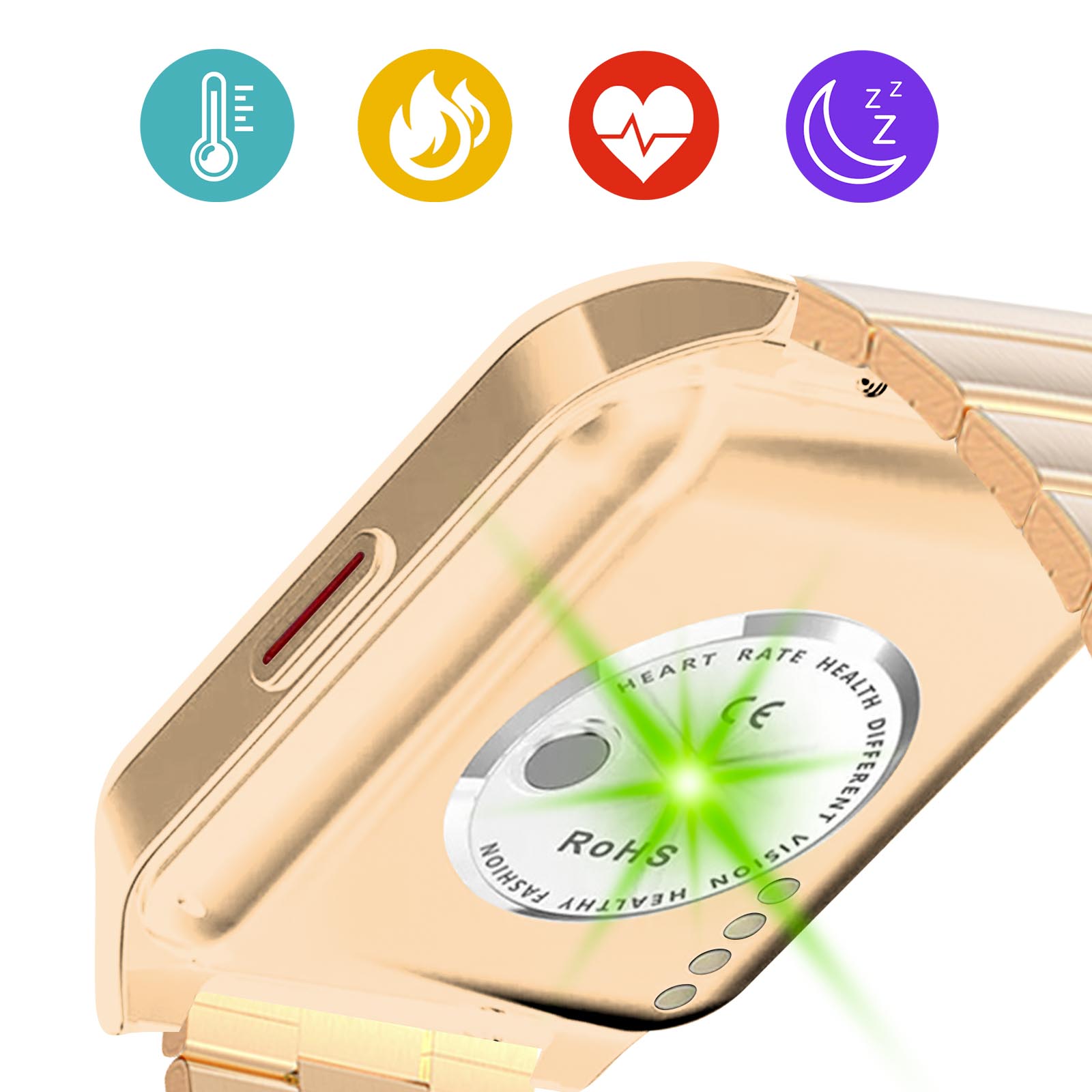 Rubicon Smartwatch, Goldenes Edelstahlarmband, Aktivitätsstracker mit ...