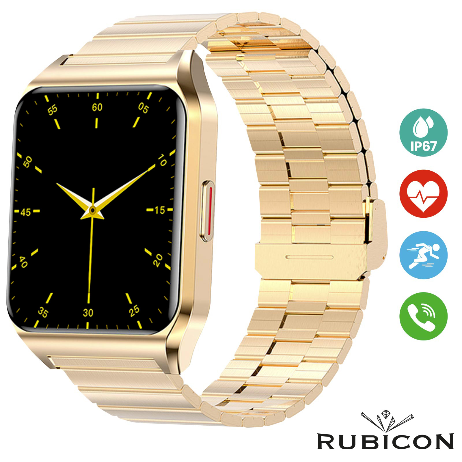 Rubicon Smartwatch, Goldenes Edelstahlarmband, Aktivitätsstracker mit ...