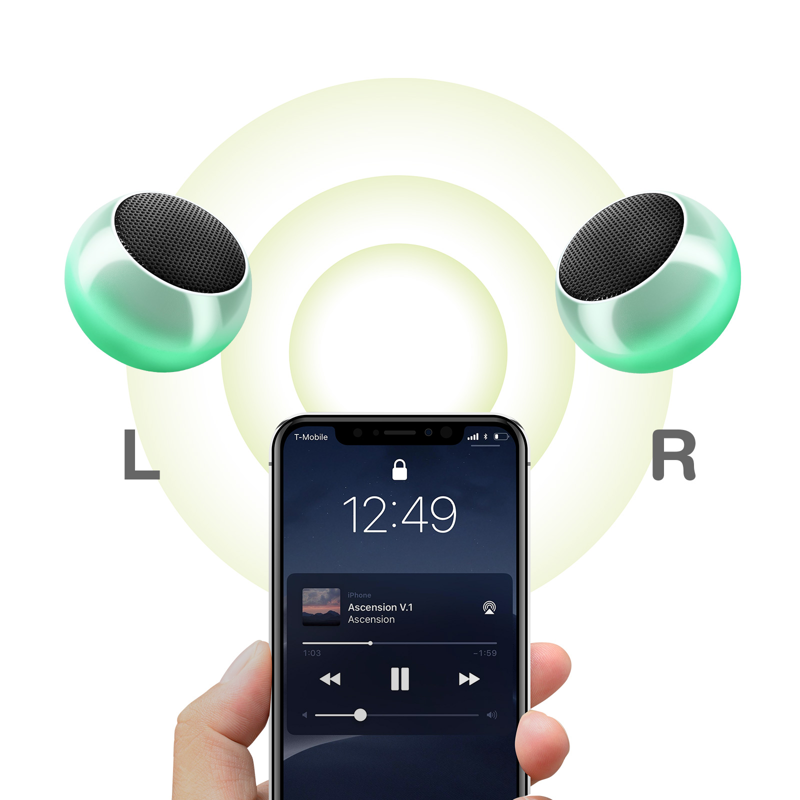 Moxie Iron Boom Mini Bluetooth-Lautsprecher, Kompaktes Design - Grün ...