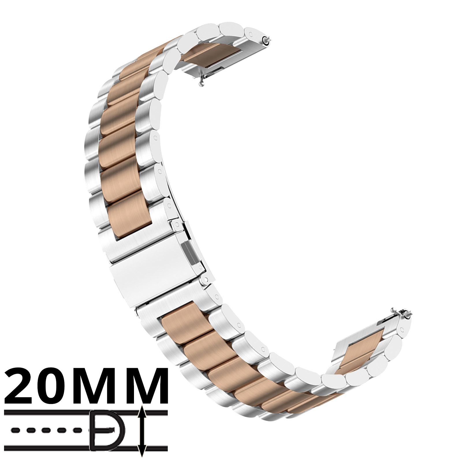 Bracelet pour Huawei Watch GT Runner / Watch GT 3 46mm, Maille en Acier ...