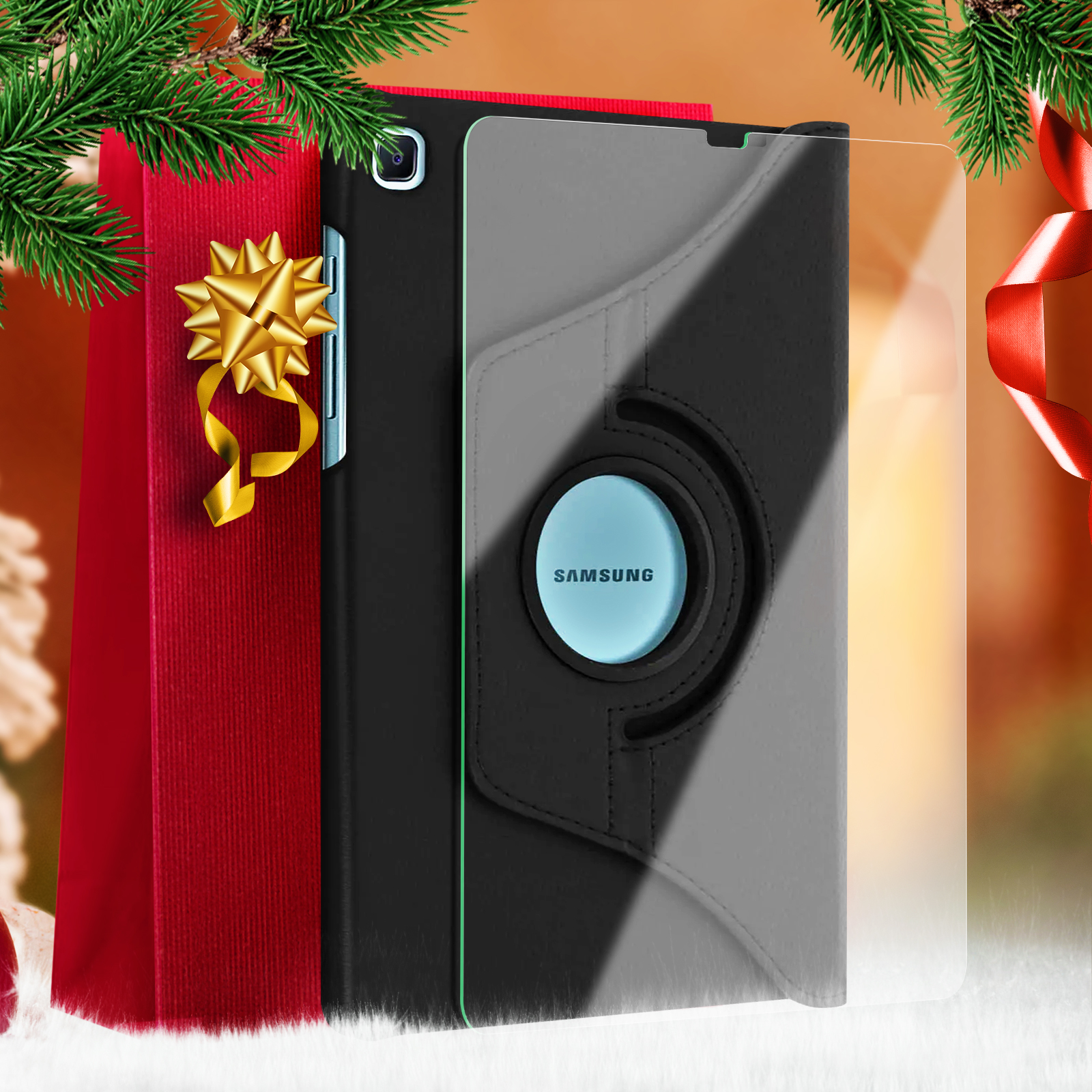 Pack de Natal Tab S6 lite 2024, 2022, 2020: Capa Preta + Vidro ...