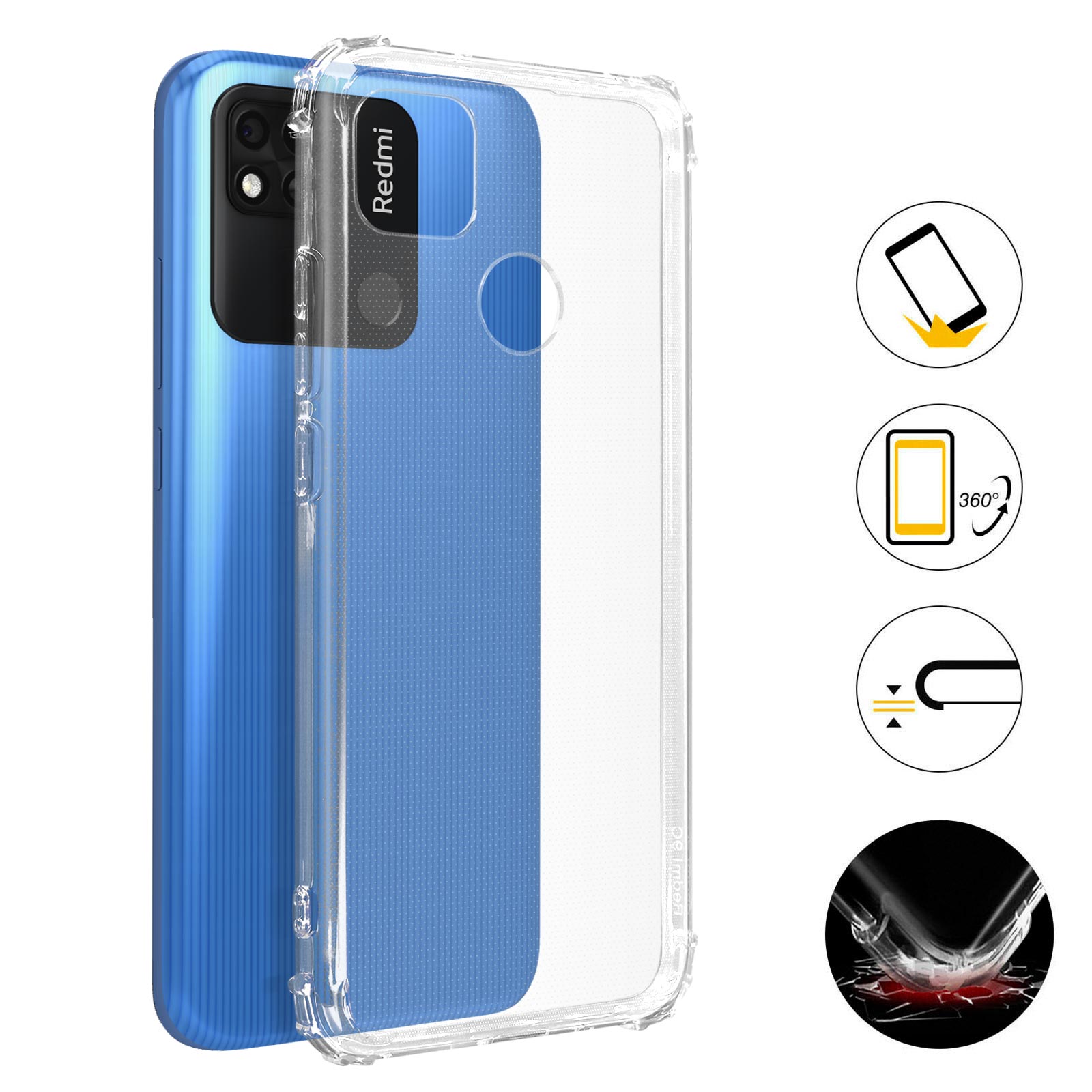 Coque Xiaomi Redmi 10A Silicone Souple Ultra fine Transparente et ...
