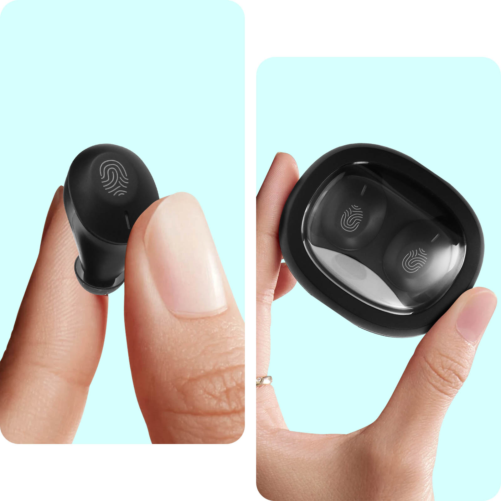 Kabellose Kopfhörer + Ladebox Schwarz, 8 Stunden Akkulaufzeit, LinQ für ...