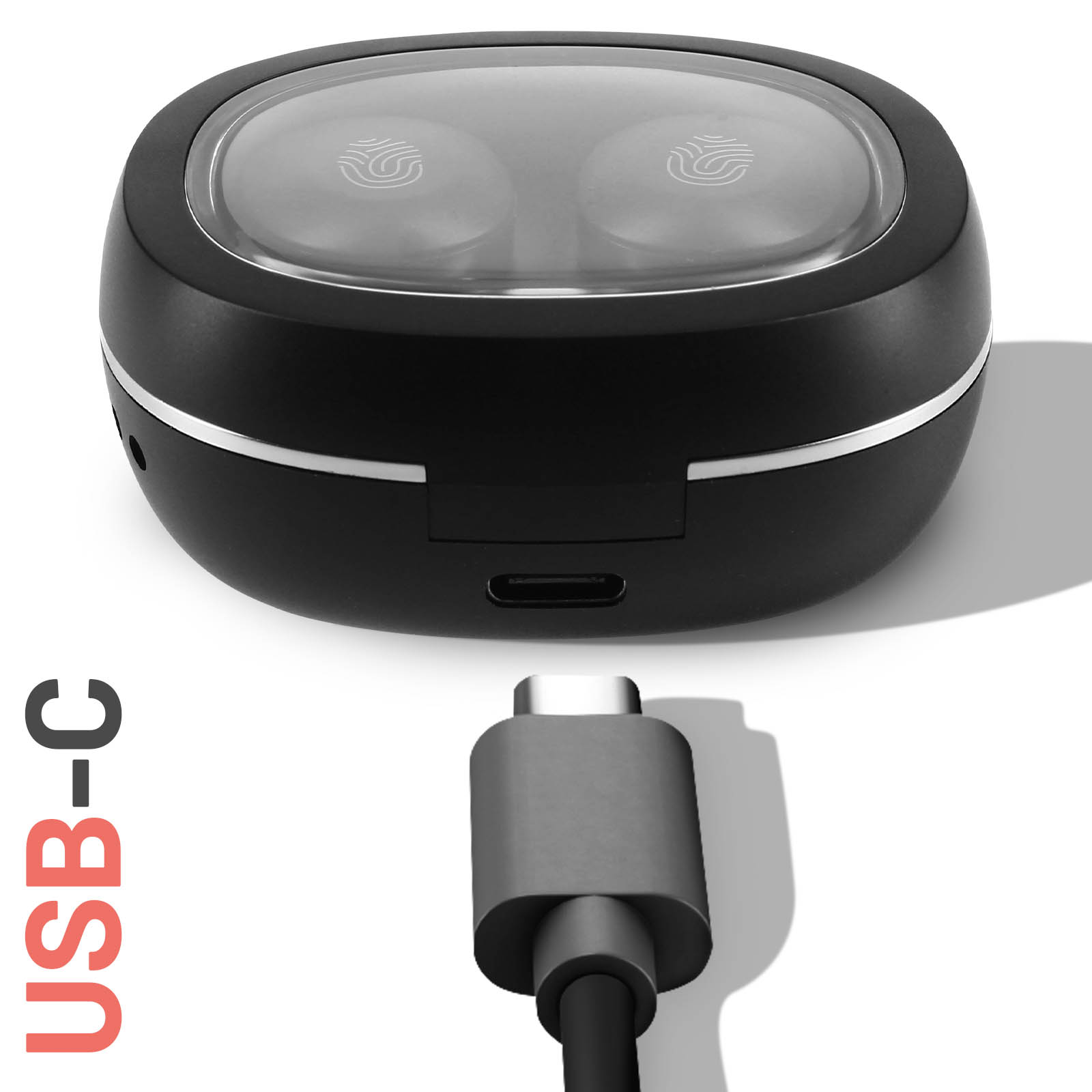 Kabellose Kopfhörer + Ladebox Schwarz, 8 Stunden Akkulaufzeit, LinQ für ...