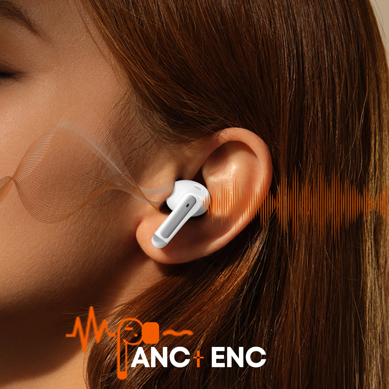 Écouteurs Bluetooth Intra-auriculaires Anti-bruit ANC - LinQ Blanc ...