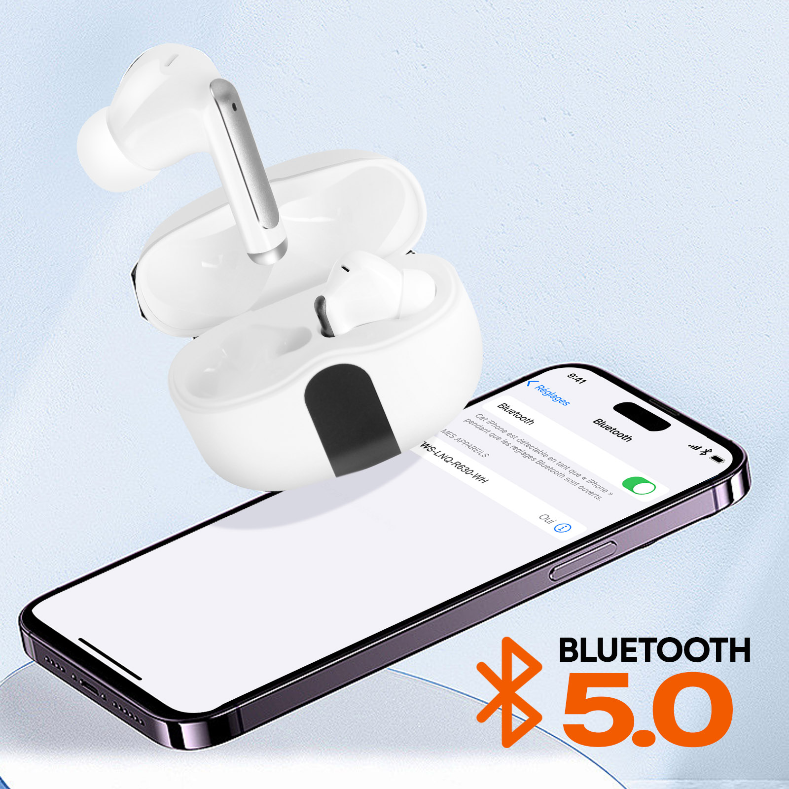 Écouteurs Bluetooth Intra-auriculaires Anti-bruit ANC - LinQ Blanc ...