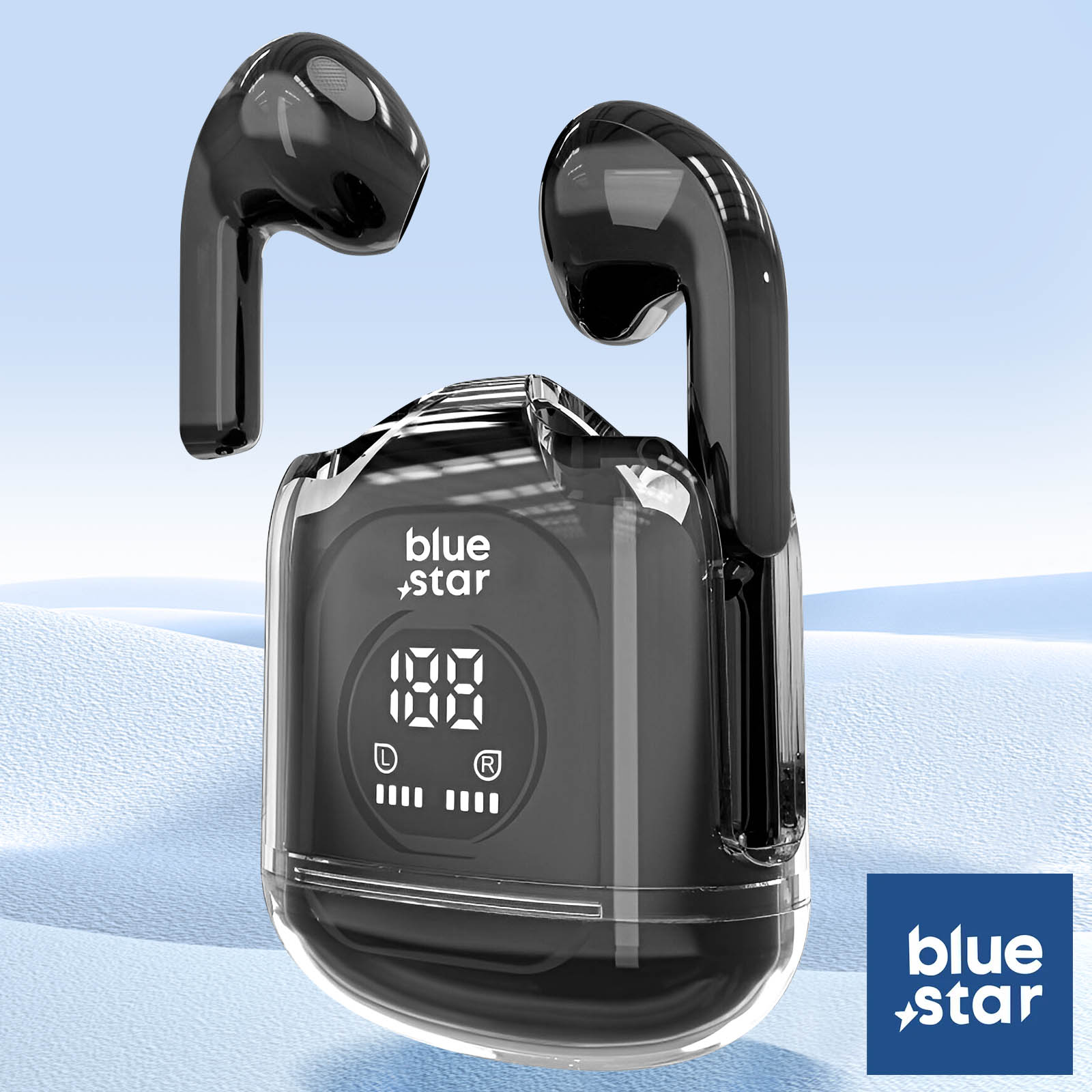 Écouteurs Bluetooth Blue Star Transparency - Autonomie 5h - Noir - Français